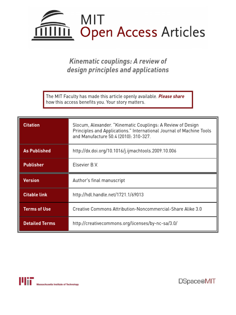 Kinematic Couplings: Design Principles Review | PDF | Kinematics | Triangle