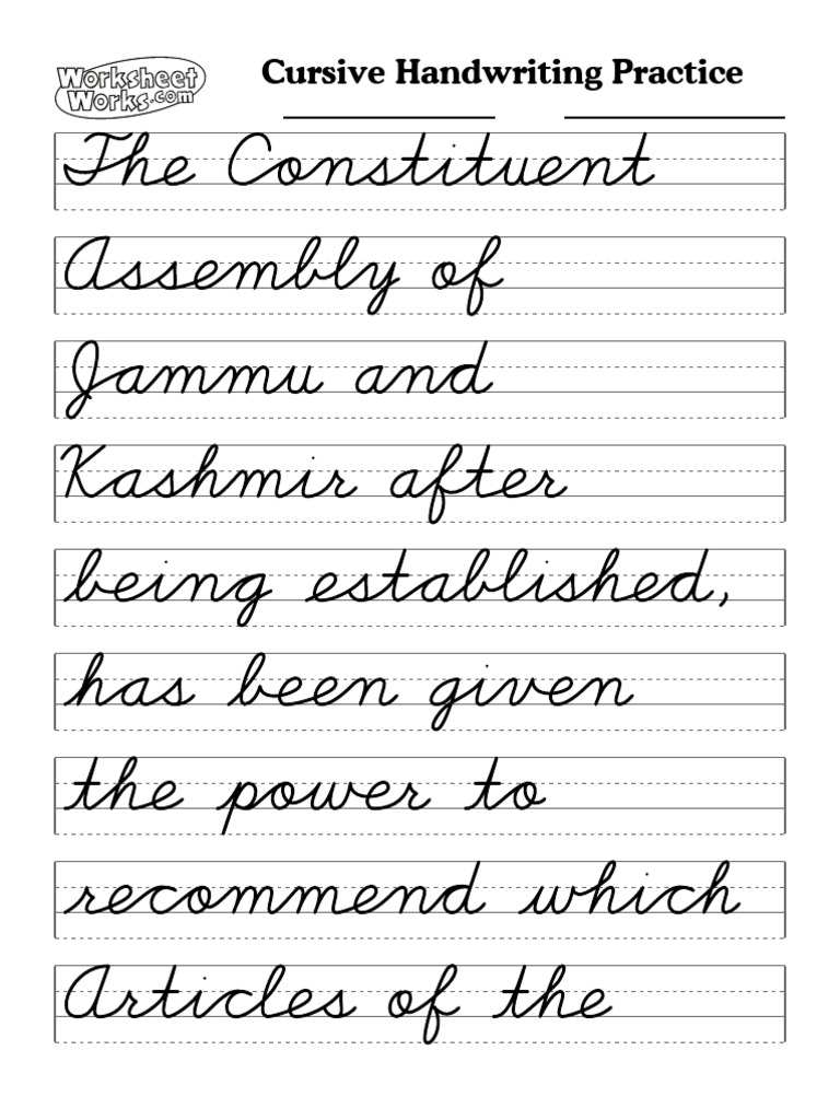 WorksheetWorks Cursive Handwriting Practice 2 | PDF | Career & Growth