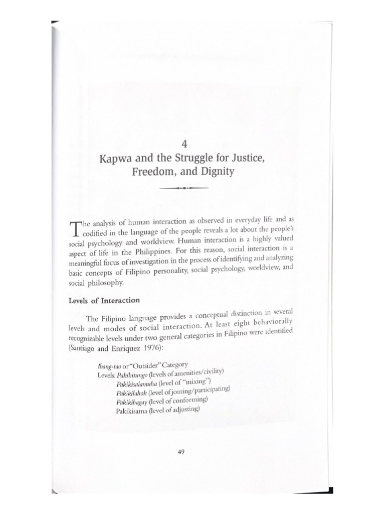 Kapwa and The Struggle For Justice, Freedom, and Dignity | PDF