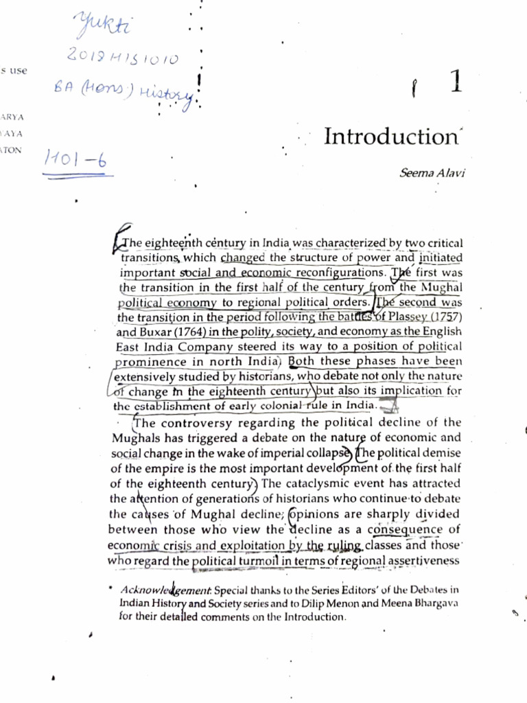 Seema Alvi Intro | PDF | Mughal Empire | Colonialism