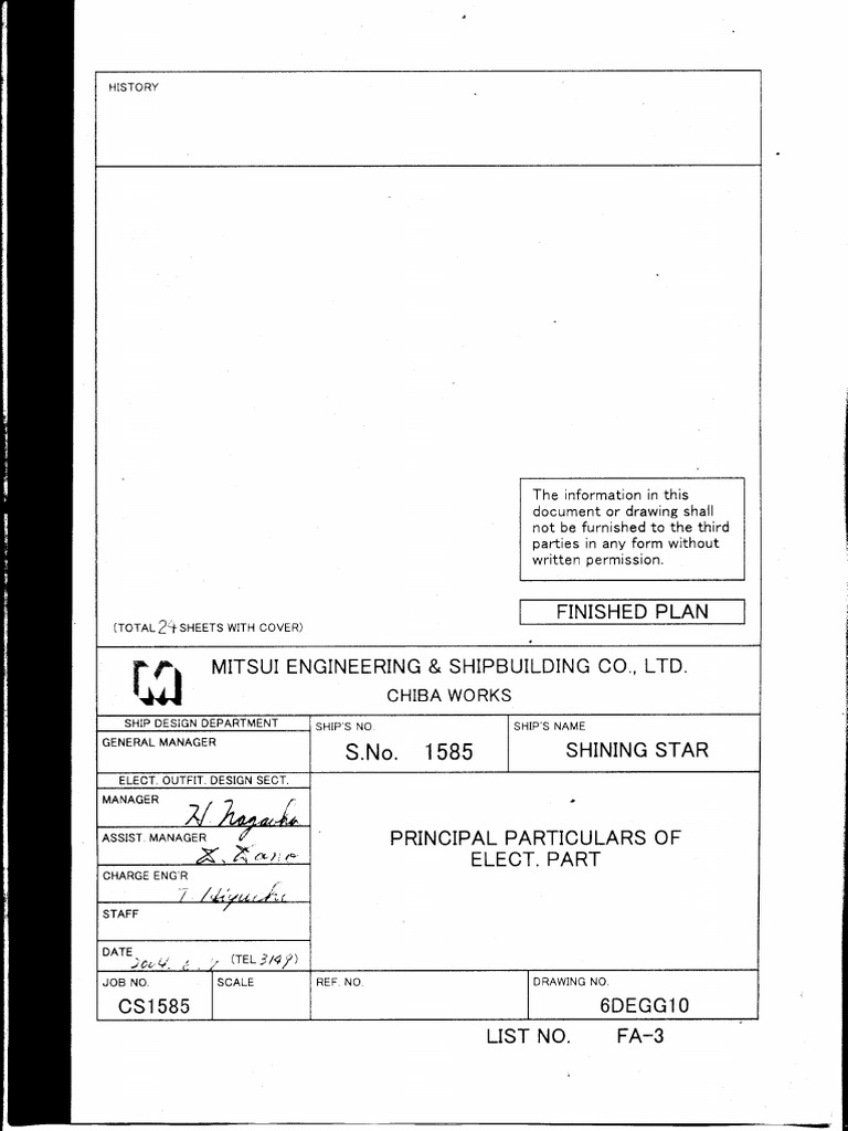 Fa-3 Principal Particulars of Electric Part | PDF