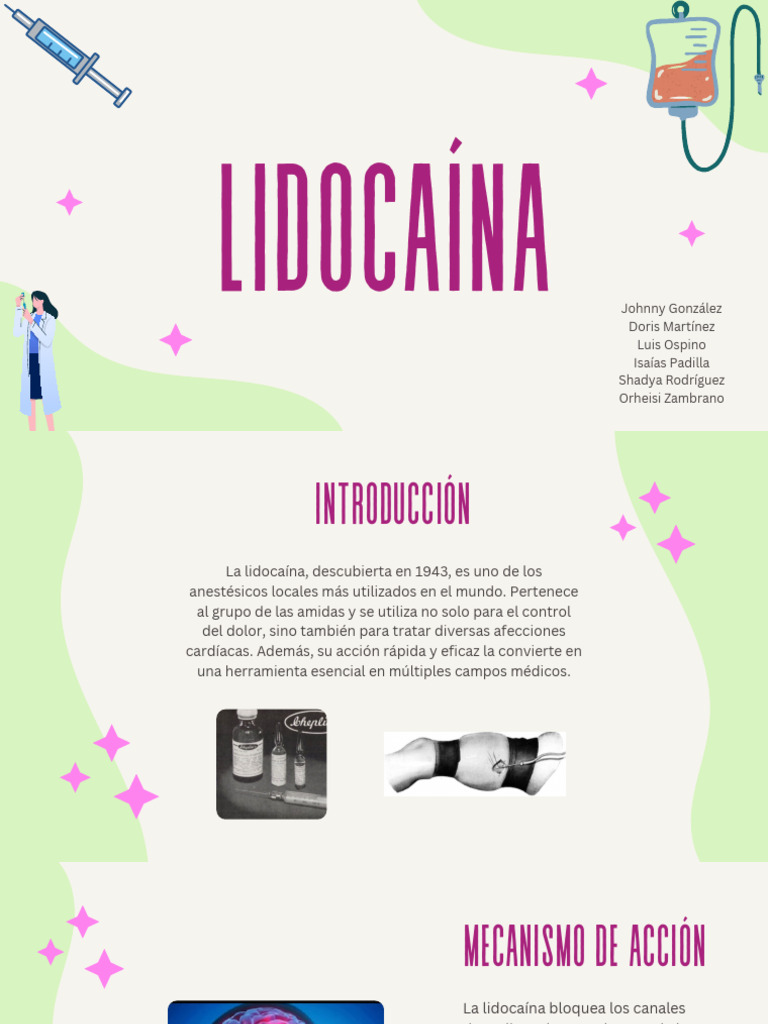 Lidocaina | PDF | Enfermedades y trastornos | Farmacología