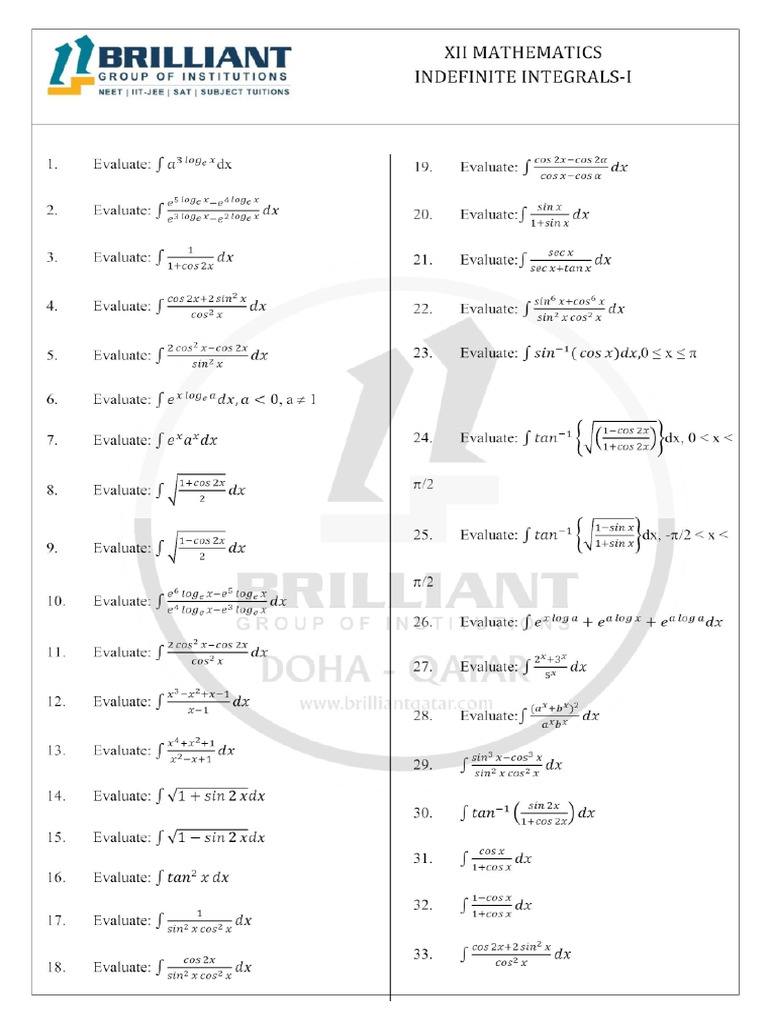 Indefinite Integration - 1 | PDF
