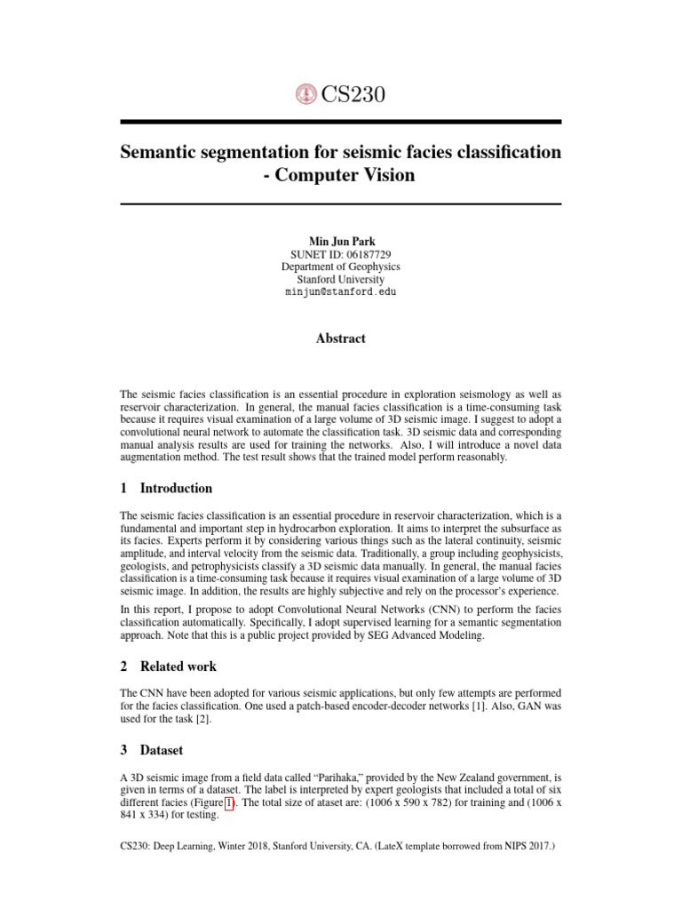 Semantic Segmentation For Seismic Facies Classification - Computer Vision | PDF | Reflection ...
