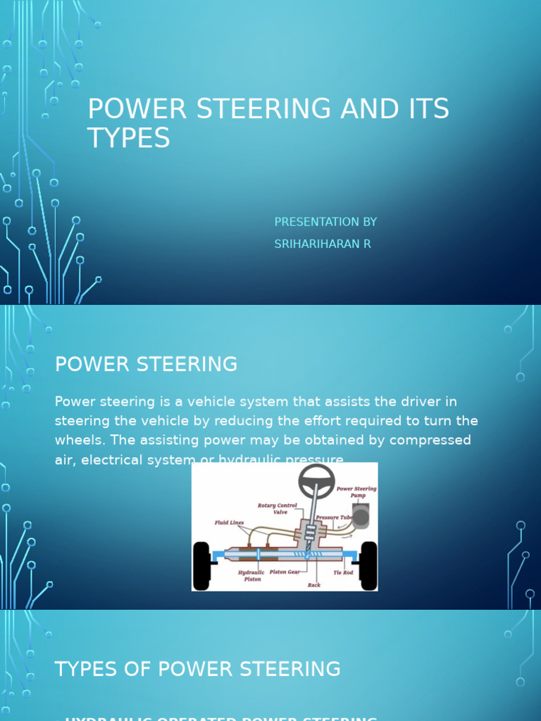 Power Steering Systems Explained | PDF | Steering | Machines