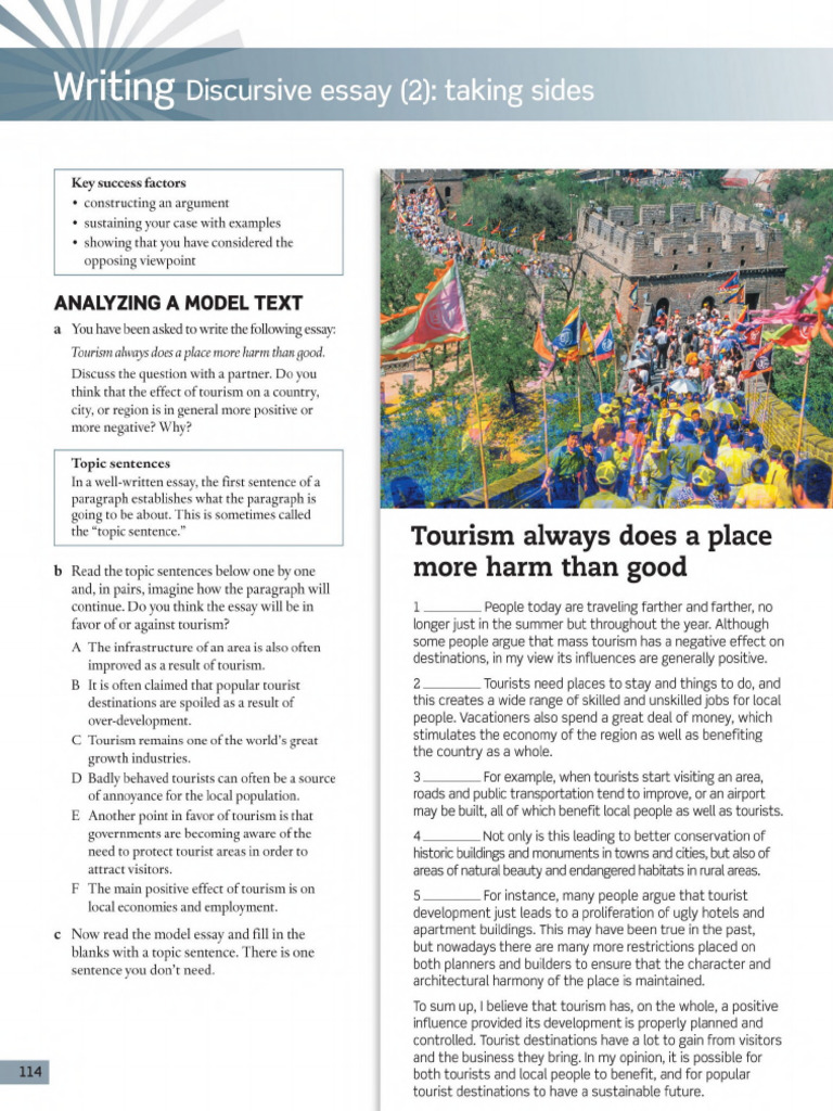 Discursive Essay-Taking Sides | PDF | Service Industries | Tourism