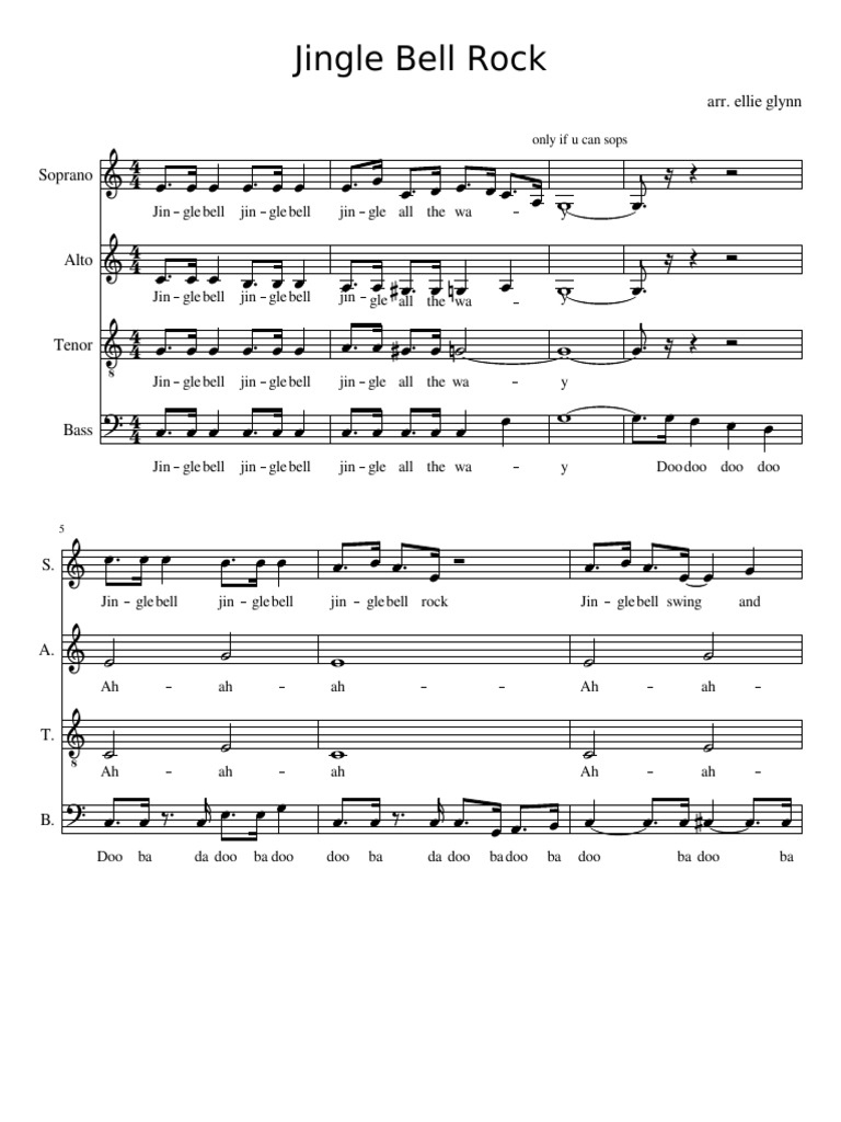 Jingle Bell Rock SATB Arrangement | PDF | Musical Compositions | Pitch ...