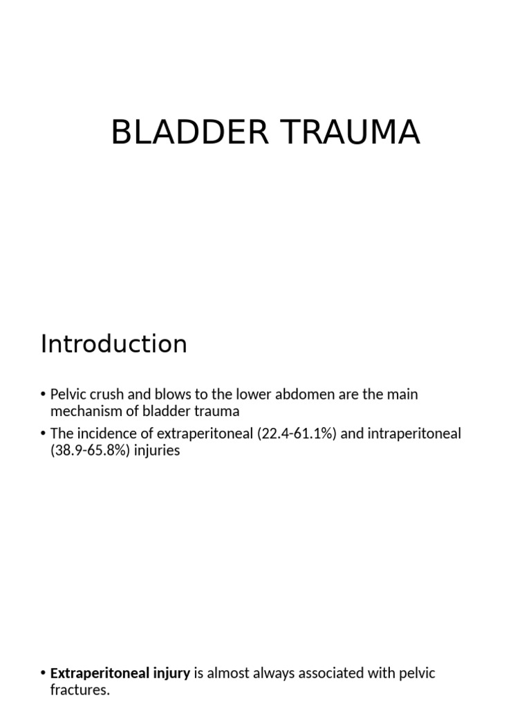 Bladder Trauma | PDF | Urology | Diseases And Disorders