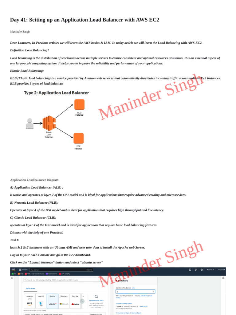 Application Load Balancer With AWS EC2 | PDF | Internet & Web | World Wide Web