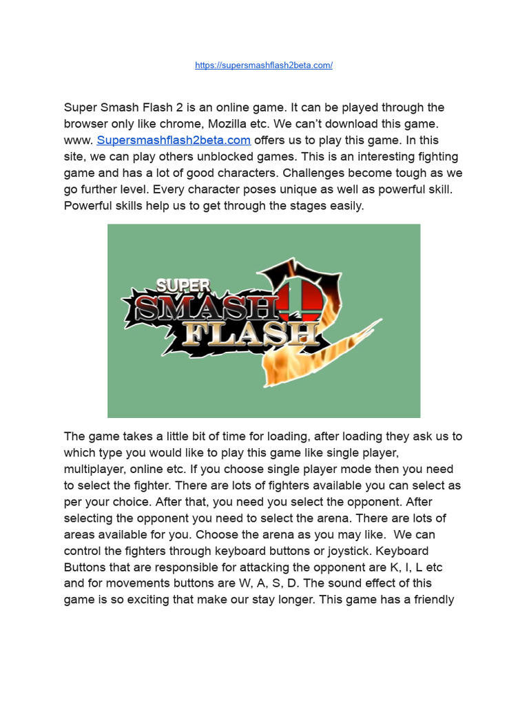 Super Smash Flash 2 Game Review | PDF | Video Game Gameplay