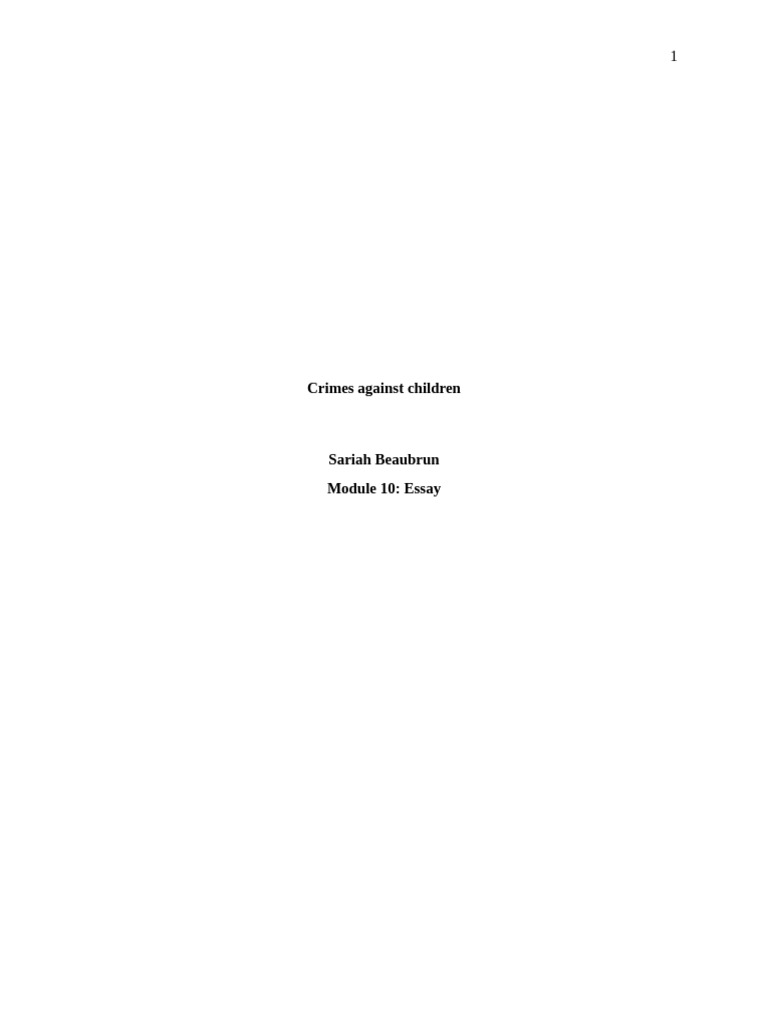 10 Essay | PDF | Crimes | Crime & Violence