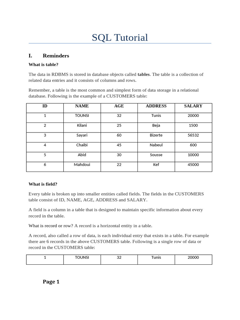SQL Reminder | PDF | Database Transaction | Table (Database)