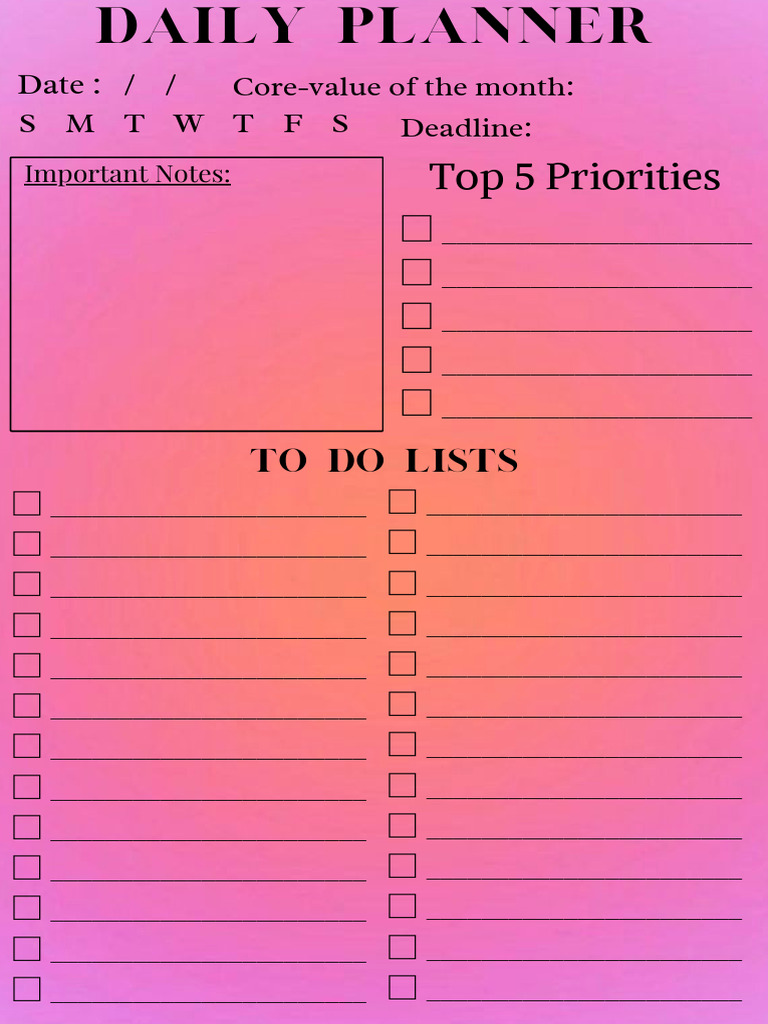 To Dos Template | PDF