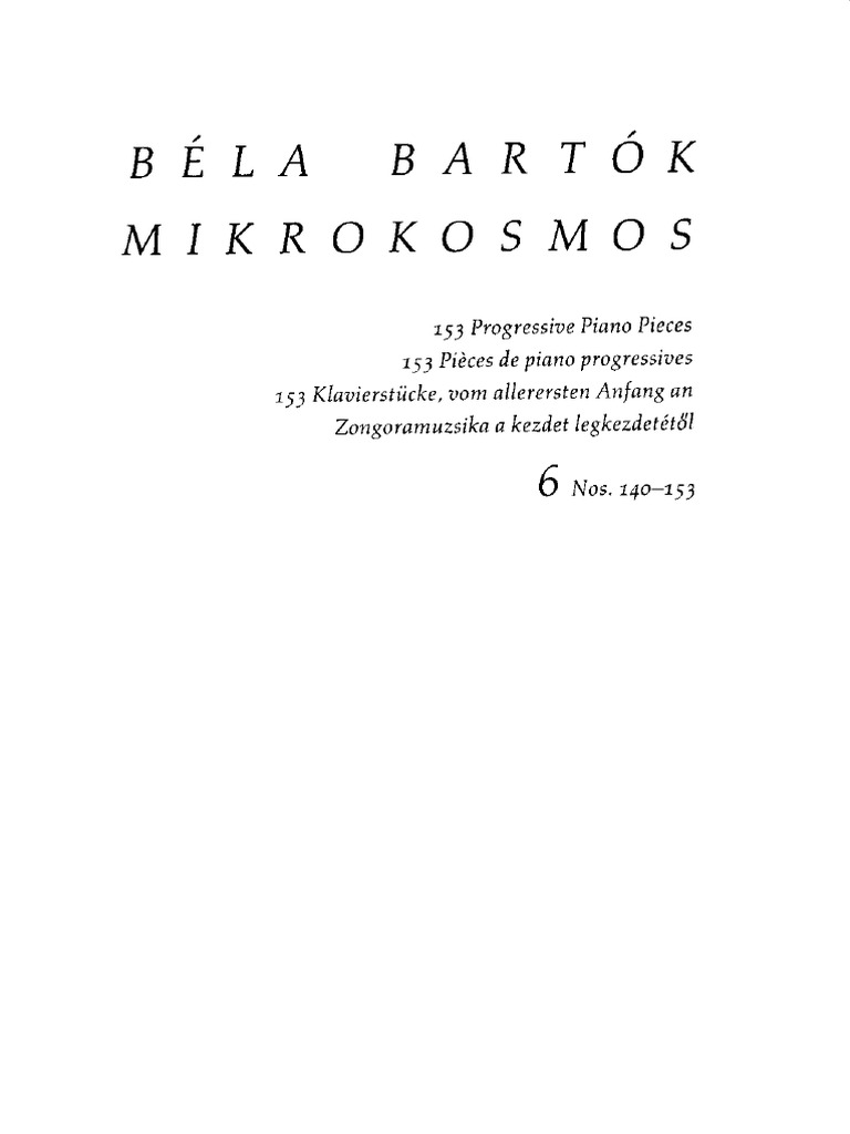 Bartok Mikrokosmos Vol 6 | PDF