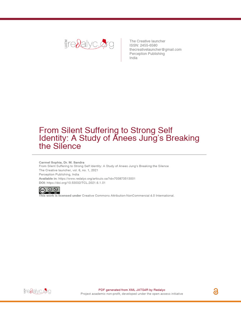 From Silent Suffering To Strong Self Identity: A Study of Anees Jung's ...