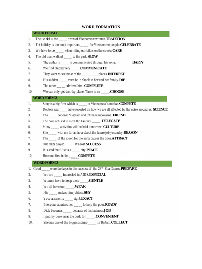 Word Formation | PDF