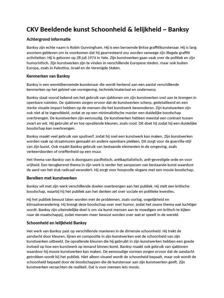 CKV Beeldende Kunst | PDF