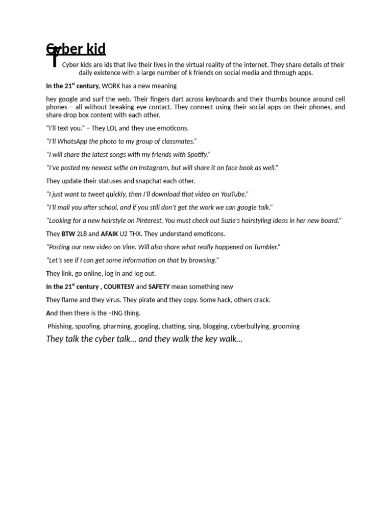 Cyber Kid | PDF