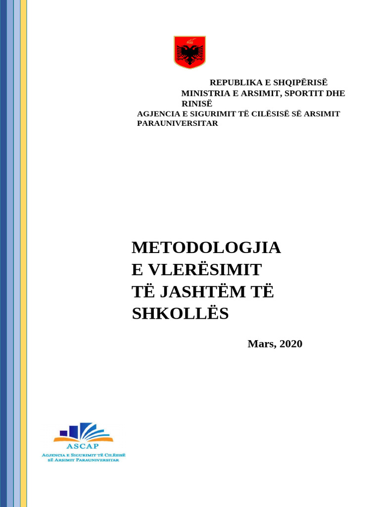 7 Mars 2020 Metodologjia E Vleresimit Te Jashtem Pdf