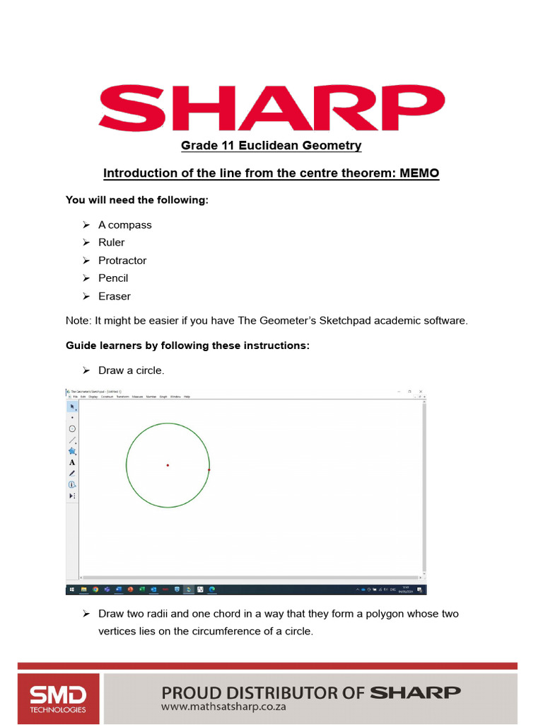 Grade 11 Euclidean Geometry Introduction of The Line From The Centre ...