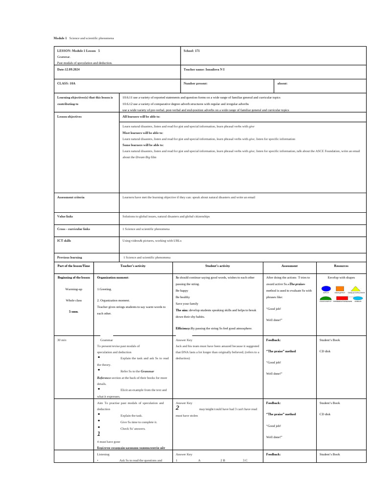 10a M1 Lesson5 | PDF | Cognition | Cognitive Science