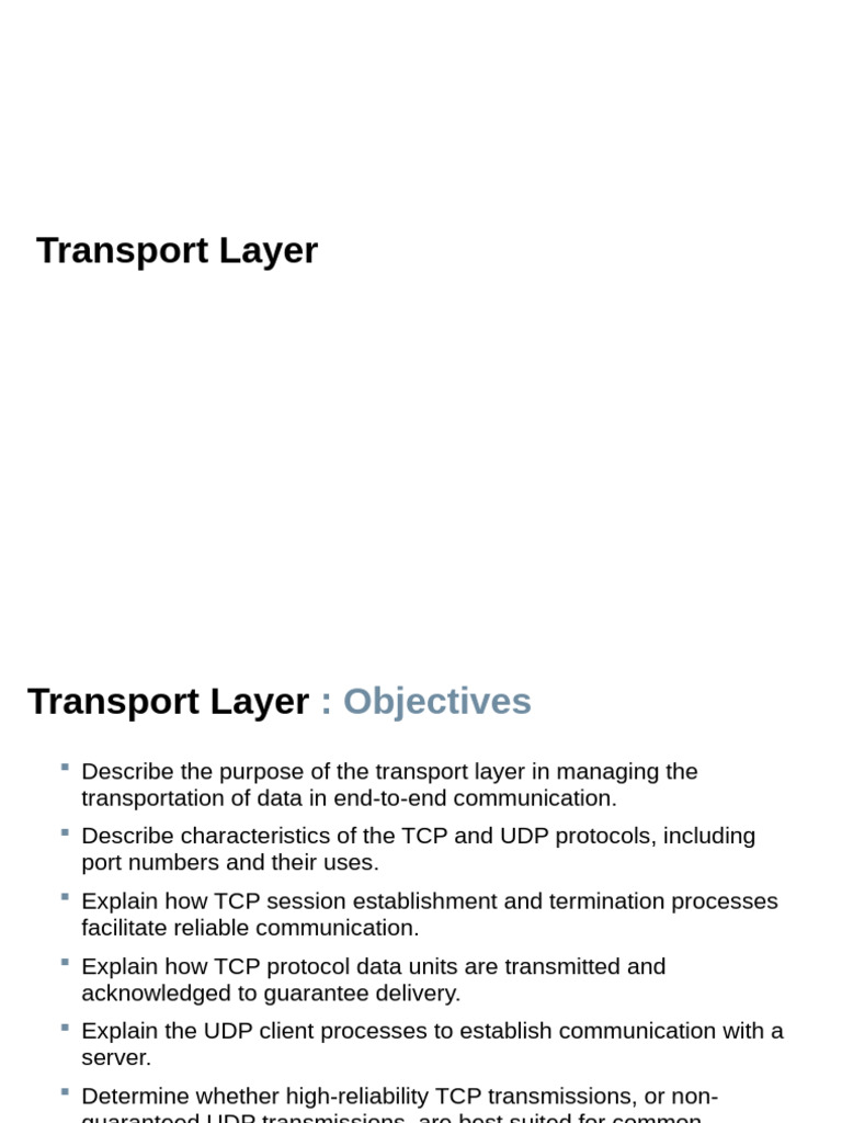 Chapter 4 TransportLayer | PDF | Transmission Control Protocol | Port (Computer Networking)