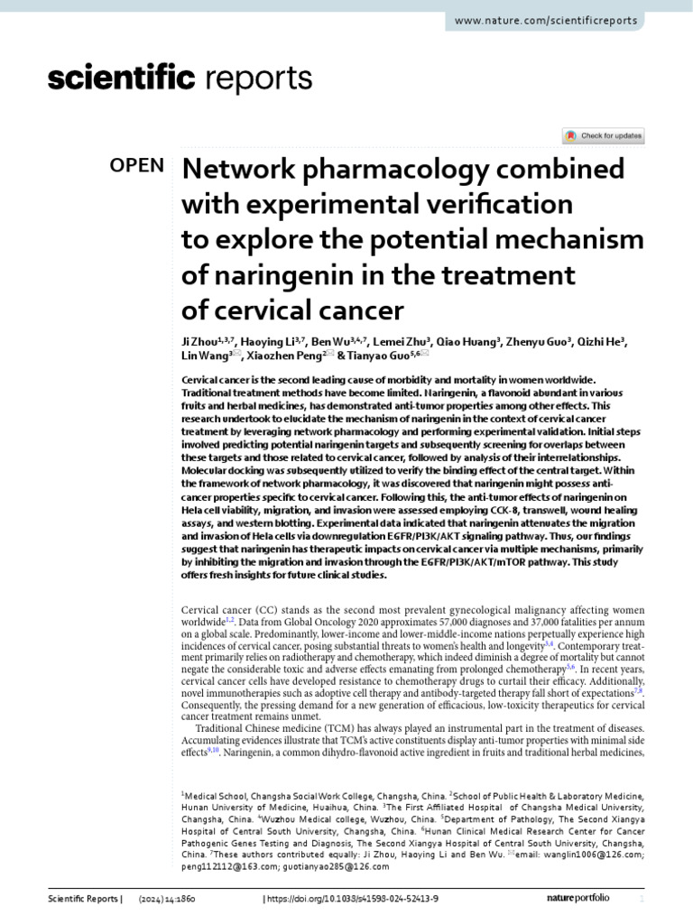 Network Pharmacology Combined | PDF | Cancer | Chemotherapy