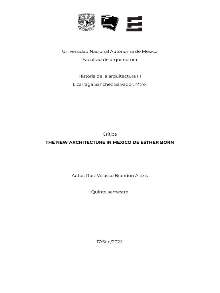 Crítica a "The New Architecture" de Esther Born | PDF