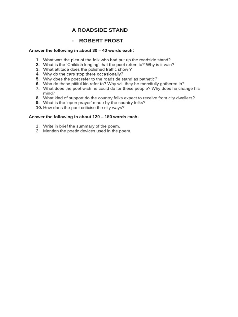 Roadside Stand | PDF | Poetry