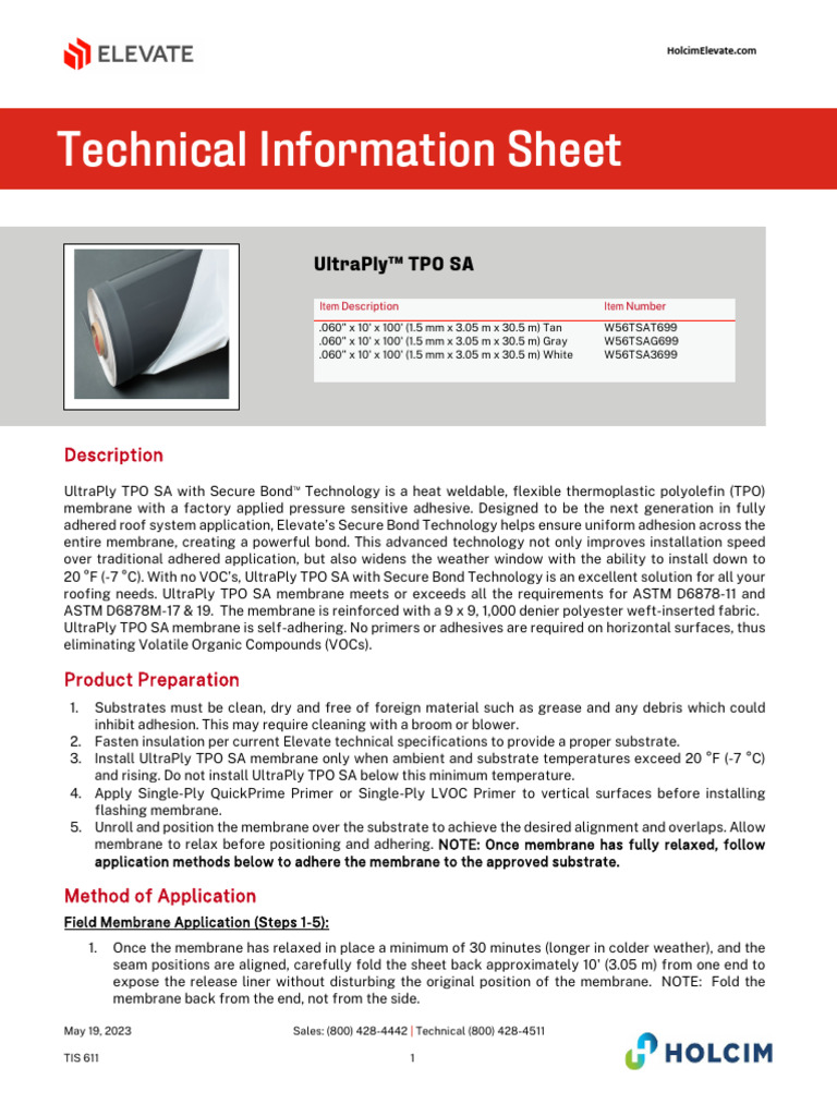 Membrana TPO UltraPLY | PDF | Adhesive | Industrial Processes