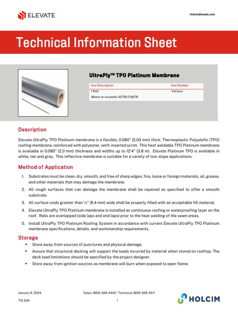 Membrana TPO UltraPLY Platinum | PDF | Roof | Welding