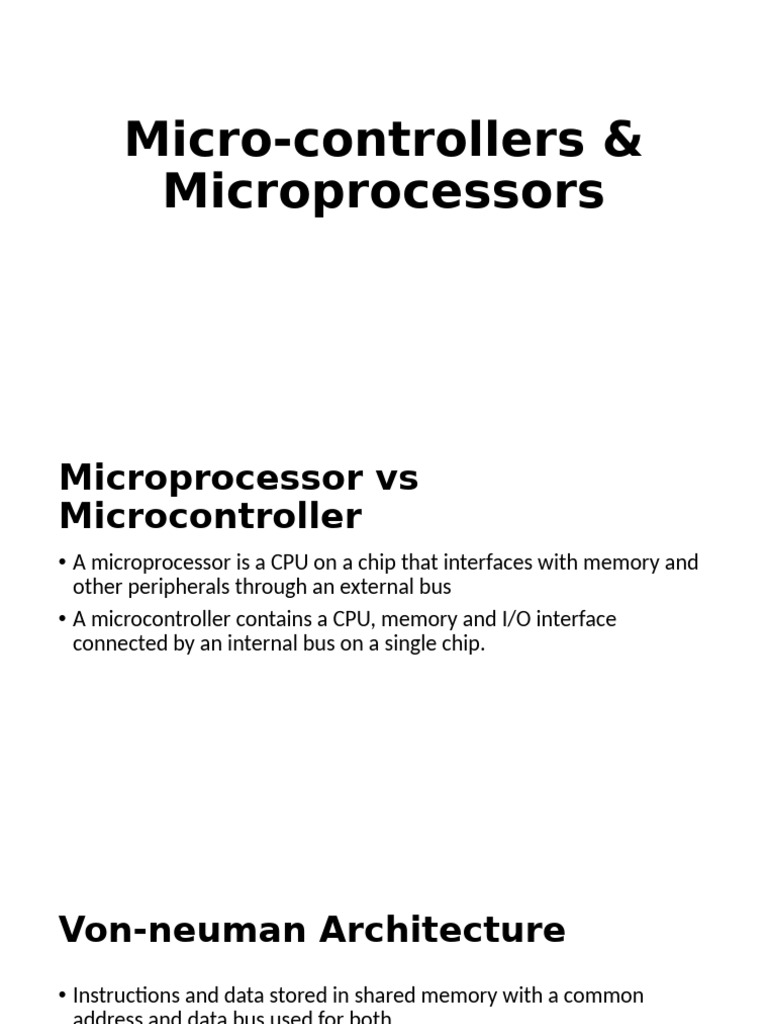 Microprocessor vs Microcontroller Explained | PDF | Computers