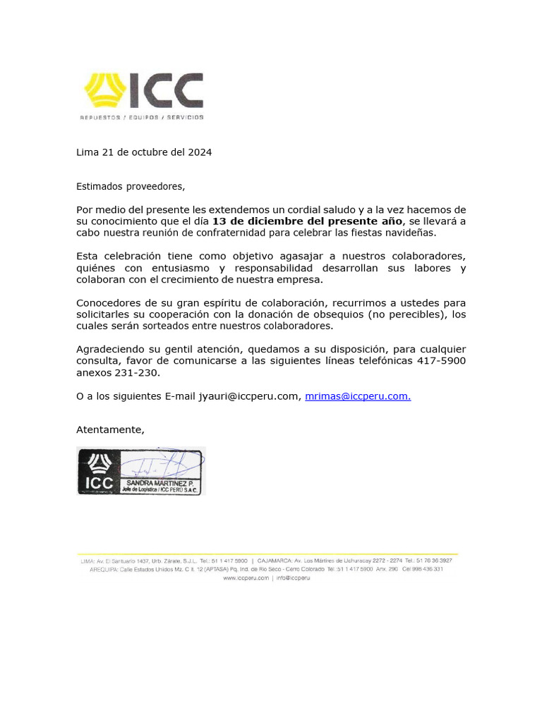 Carta para Proveedores | PDF | Crecimiento personal y profesional