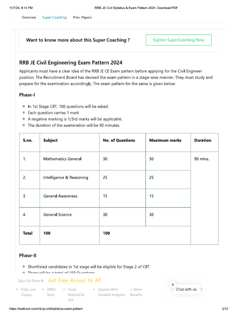 CBT 1 Syllabus | PDF