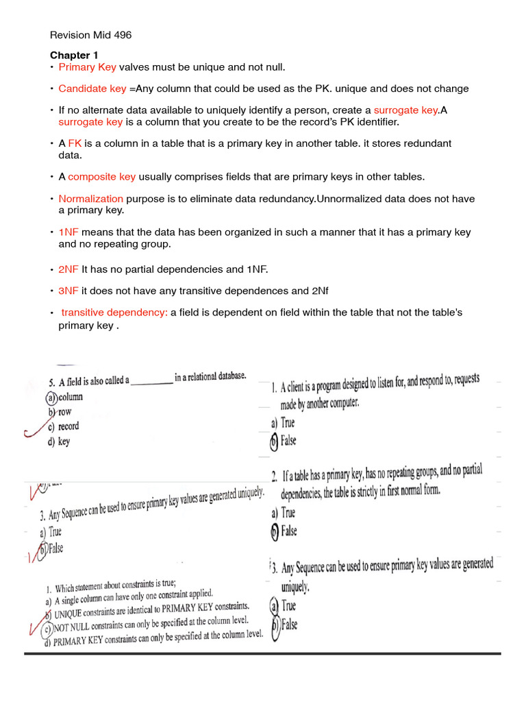 Revision Mid 496 | PDF | Boolean Data Type | Control Flow