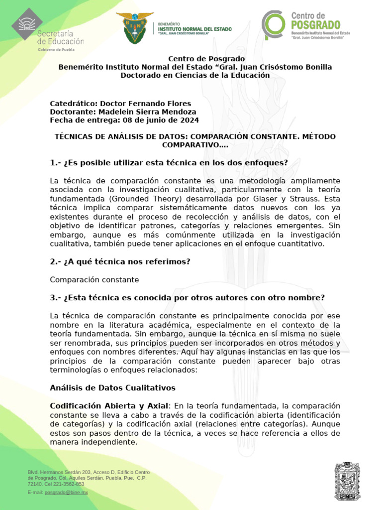 Comparación Constante 08.06.2024 | PDF | Caso de estudio ...