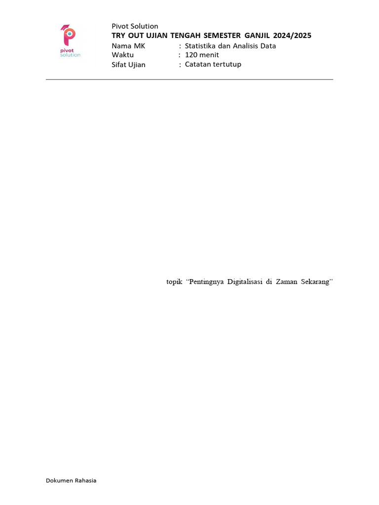 Soal Dan Pembahasan Try Out Fisika (UTS) PIVOT | PDF | Sains & Matematika