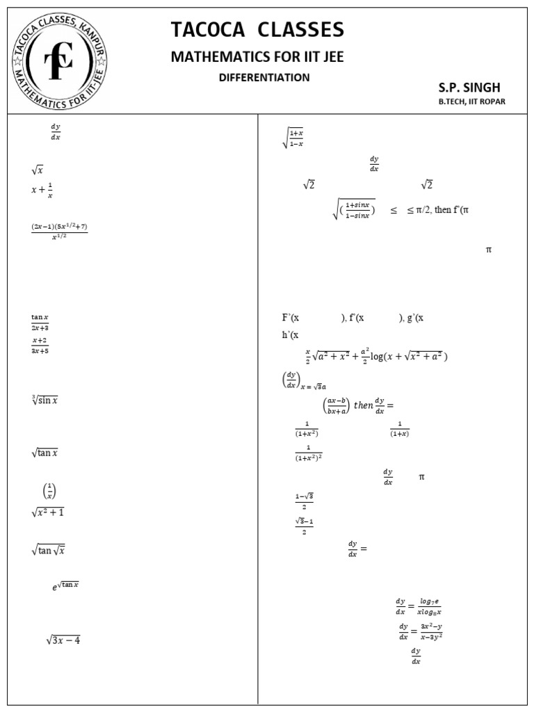 Differentiation Questions | PDF | Functions And Mappings | Complex Analysis