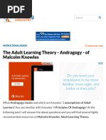Knowles' Andragogy Principles Explained | PDF | Adult Education | Learning