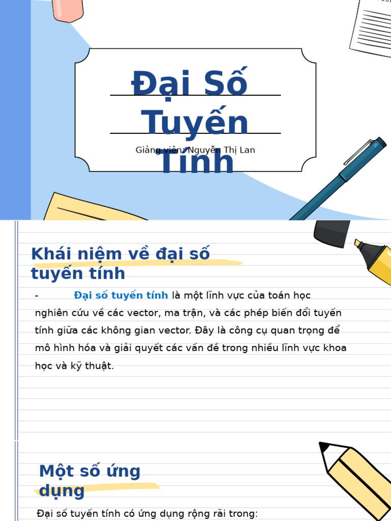 Thuyet Trinh Dai So Tuyen Tinh | PDF