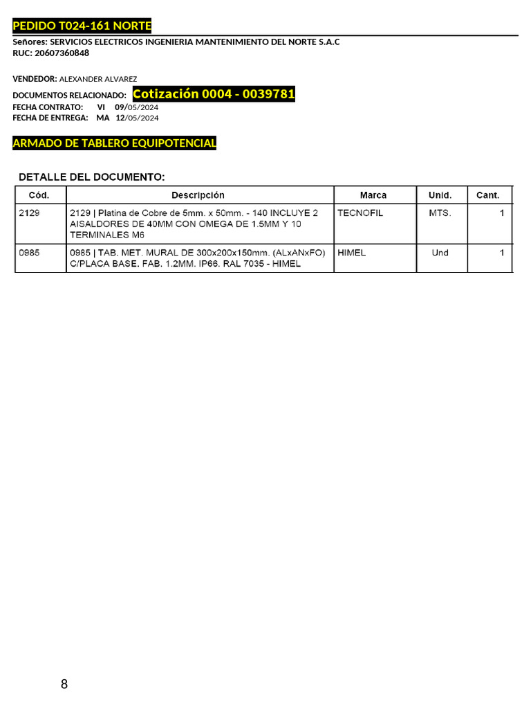 Pedido T024-161 Norte | PDF | Derecho