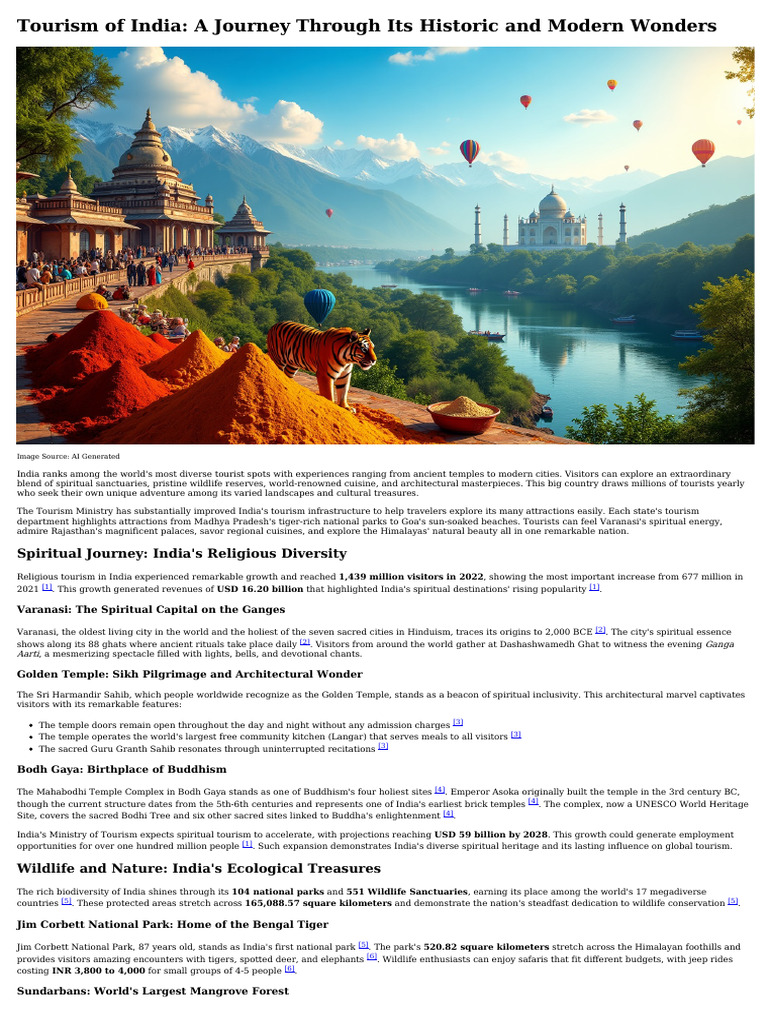 Tourism of India A Journey Through Its Historic and Modern Wonders ...