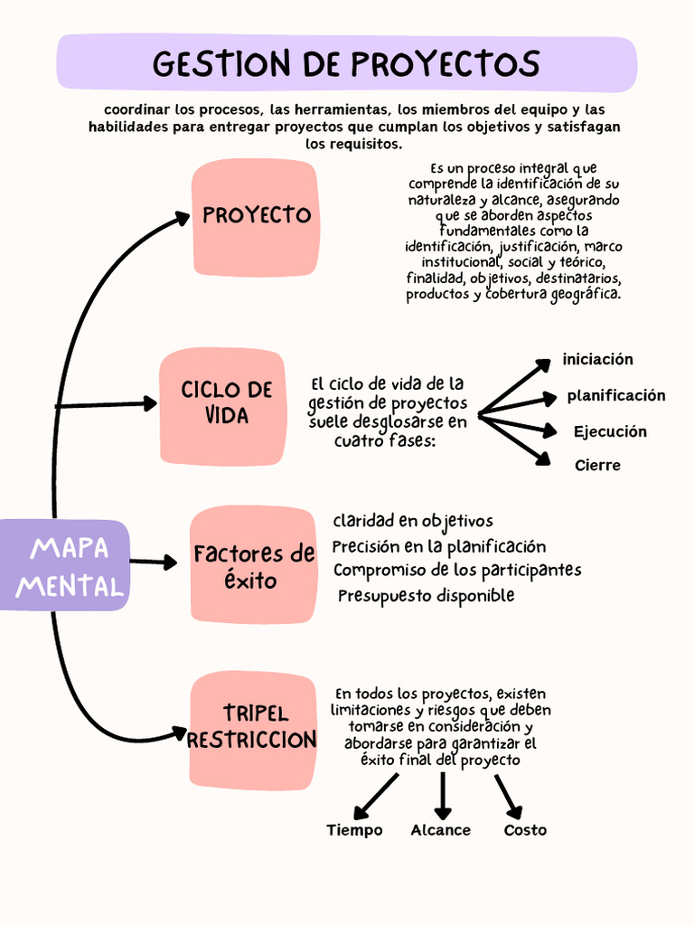 Esquema Mapa Mental Gestion de Proyectos | PDF