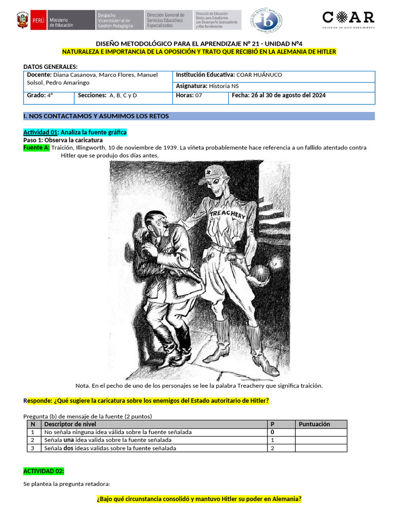 Dmpa 21 Historia 4to | PDF | nazismo | Alemania nazi