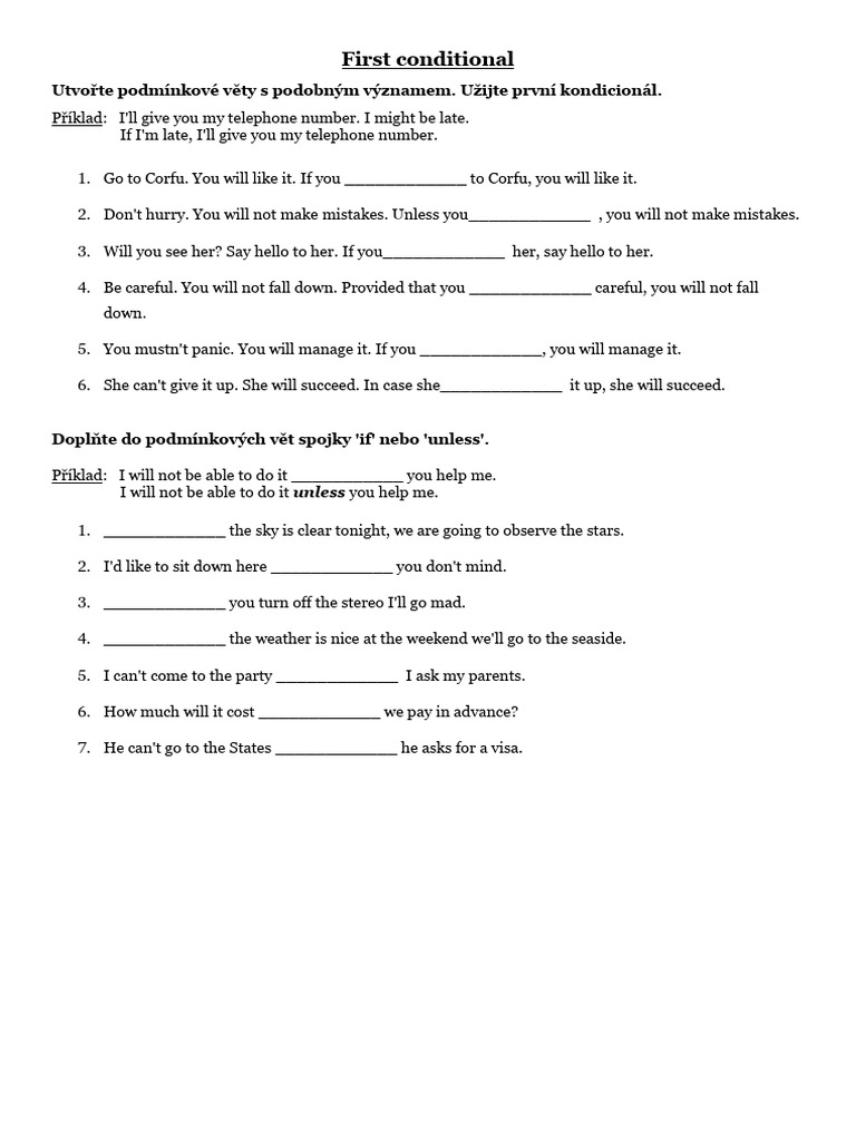 First Conditional - Exercise | PDF