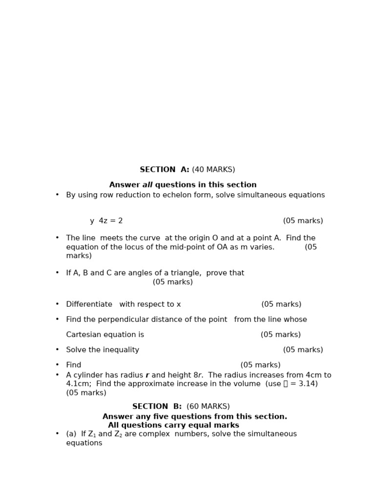 MTC 1 Final | PDF | Equations | Mathematical Objects