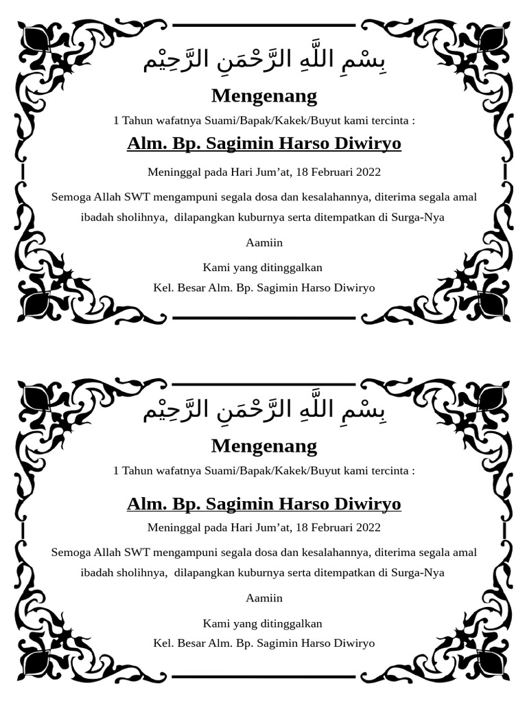 Mengenang 1 Tahun | PDF