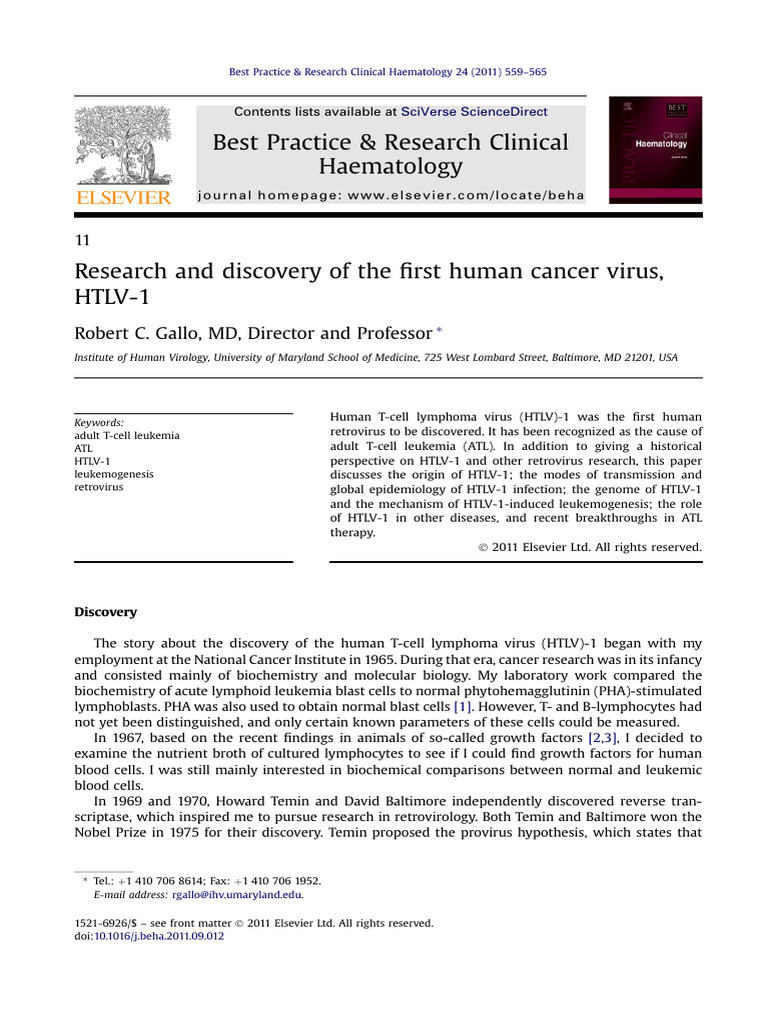 Research and Discovery of The RST Human Cancer Virus | PDF | Retrovirus ...