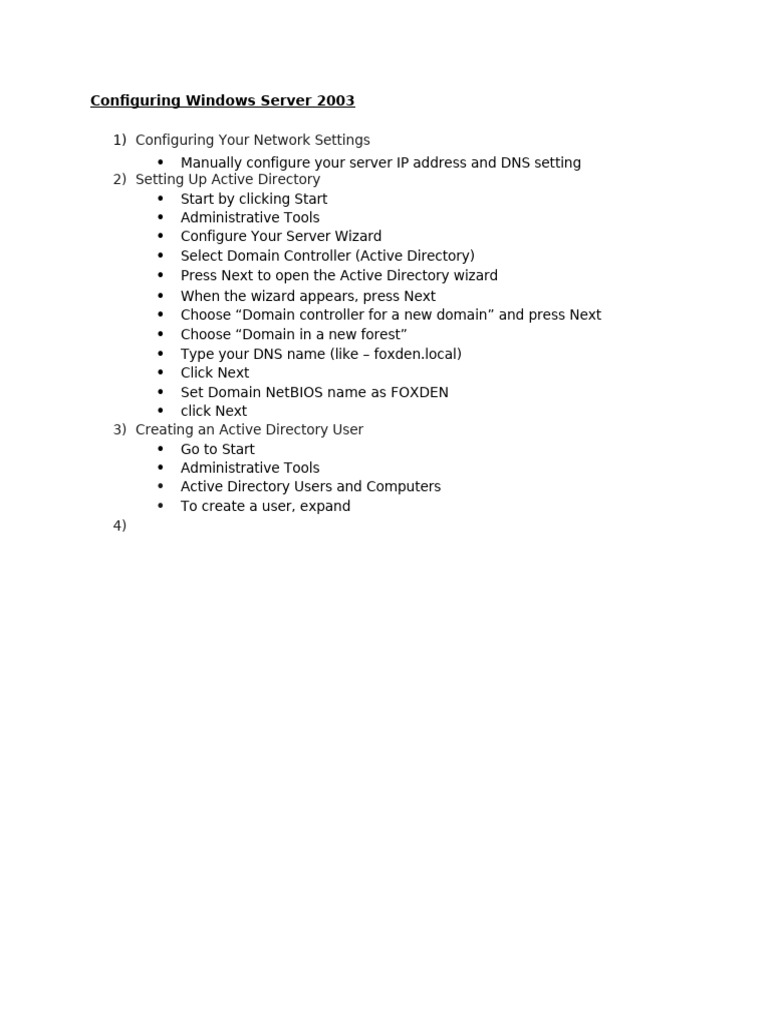 Windows Server 2003 Setup Guide2 | PDF | Computers | Technology & Engineering
