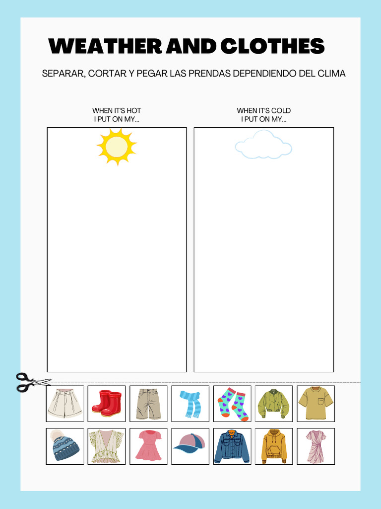 Weather and Clothes Worksheet | PDF